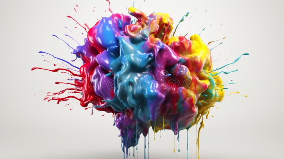 Bright Explosion of Liquid Paints Stock Illustration - Illustration of ...