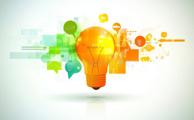 An Illustration of a Bright Idea with an Interconnected Set of Elements ...
