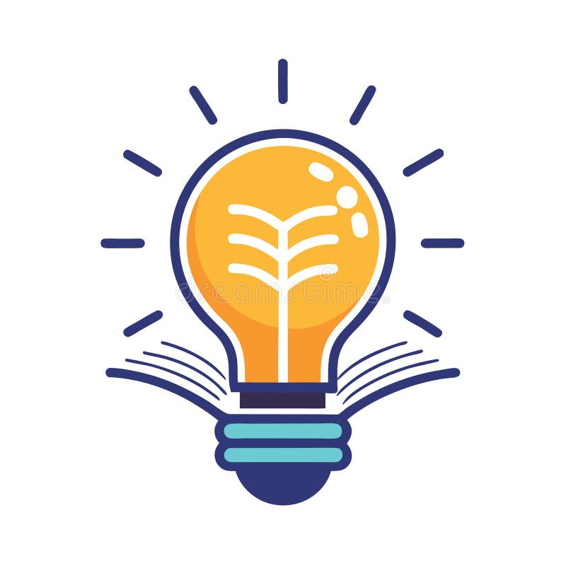 Bright Idea Book: Education, Knowledge, and Learning Concept with a Light Bulb Stock Vector ...