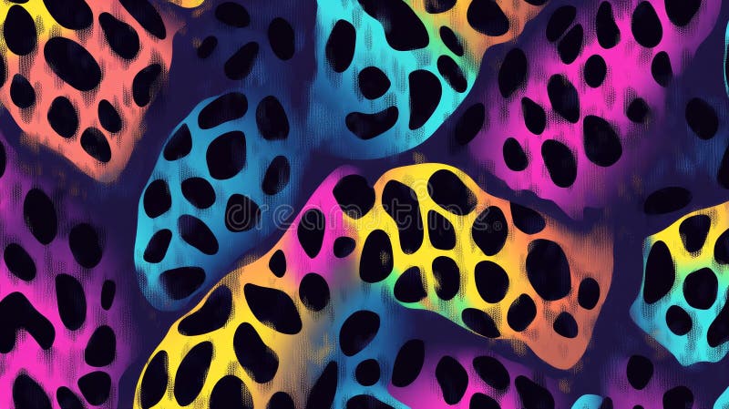 Illustration of a Bright Neon Animal Leopard Pattern Stock Photo ...