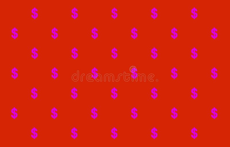 Illustration of Purple Dollar Sign or Peso Sign Pattern on Vibrant Red ...