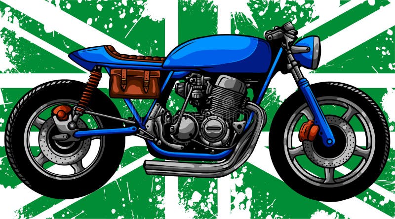 Vector Illustration of British Flag with Motorcycle Stock Vector ...