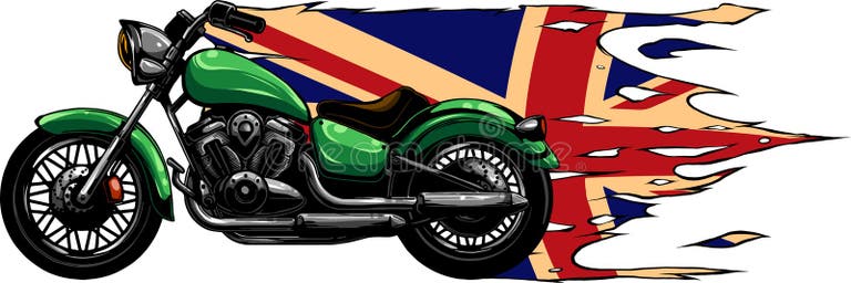 Vector Illustration of British Flag Motorcycle Design Stock Vector ...