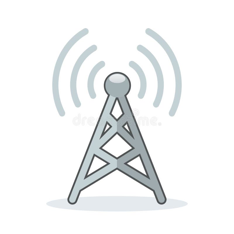 Broadcast Icon on White Background Stock Vector - Illustration of white ...