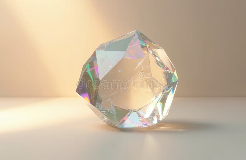 Illustration of Broken Crystal Prism. Light Passes through Creating ...