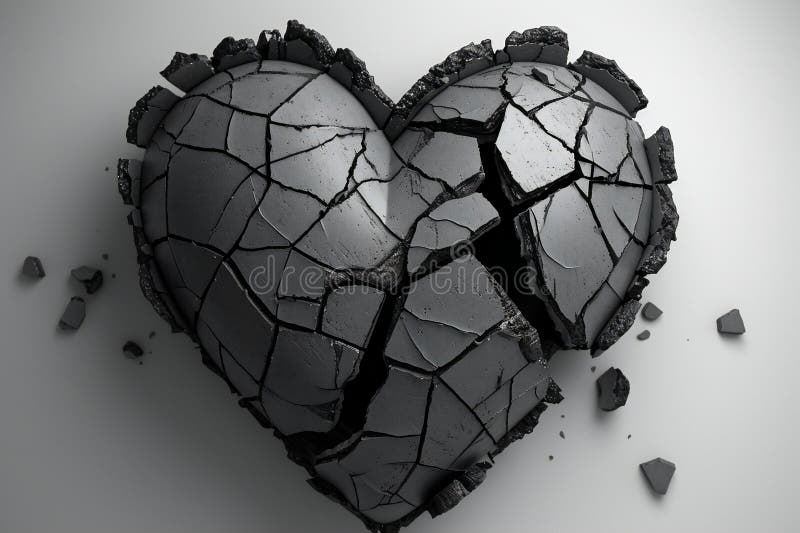 Broken Heart on a White Background Stock Illustration - Illustration of ...