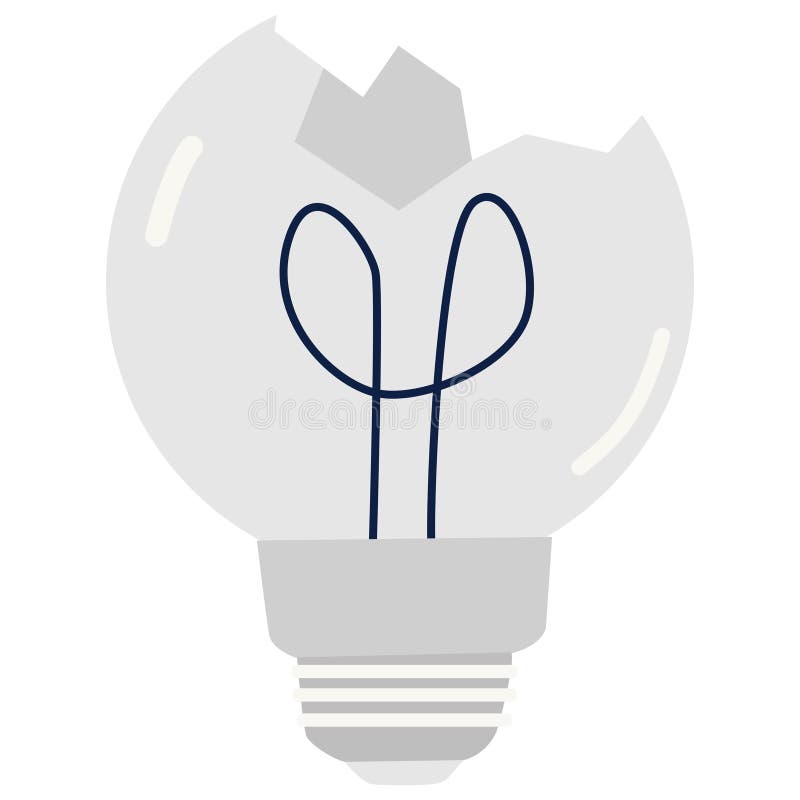 Illustration Broken Light Bulb Idea States of Disrepair Stock Vector ...