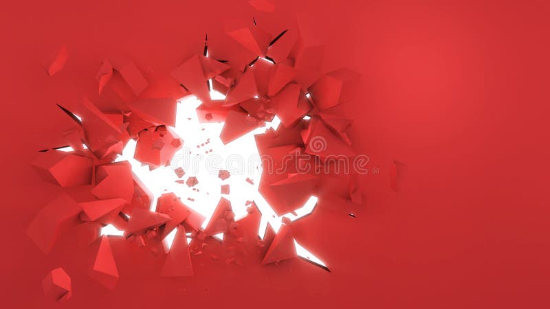 Illustration of a Broken Red Wall,broken Wall,abstract Background,3d ...