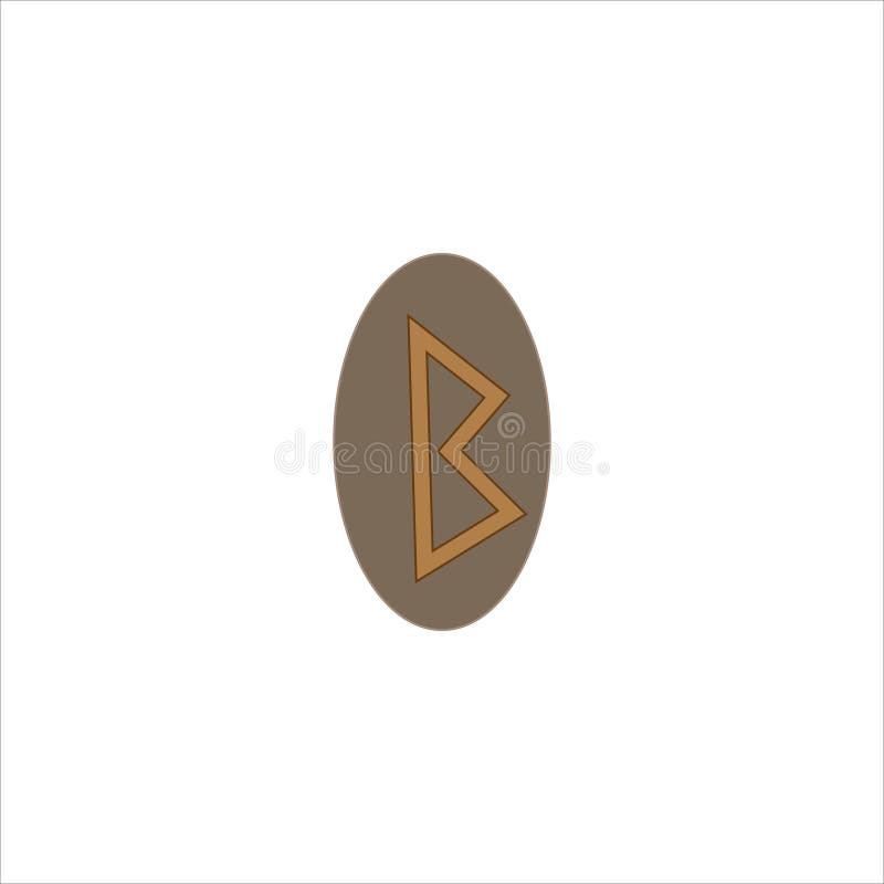 Illustration of a Brown Berkana Symbol Isolated on a White Background ...