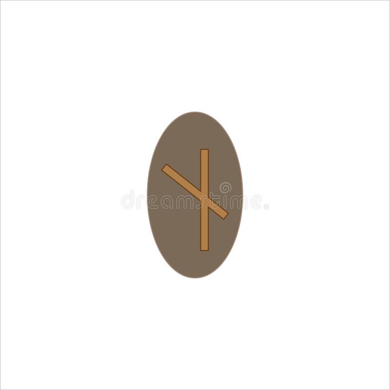 Illustration of a Brown Nauthiz Symbol Isolated on a White Background ...
