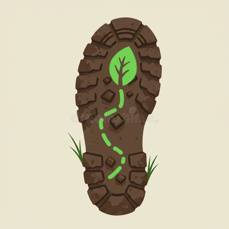 Illustration of a Brown Shoe Sole with a Rugged Tread Pattern ...