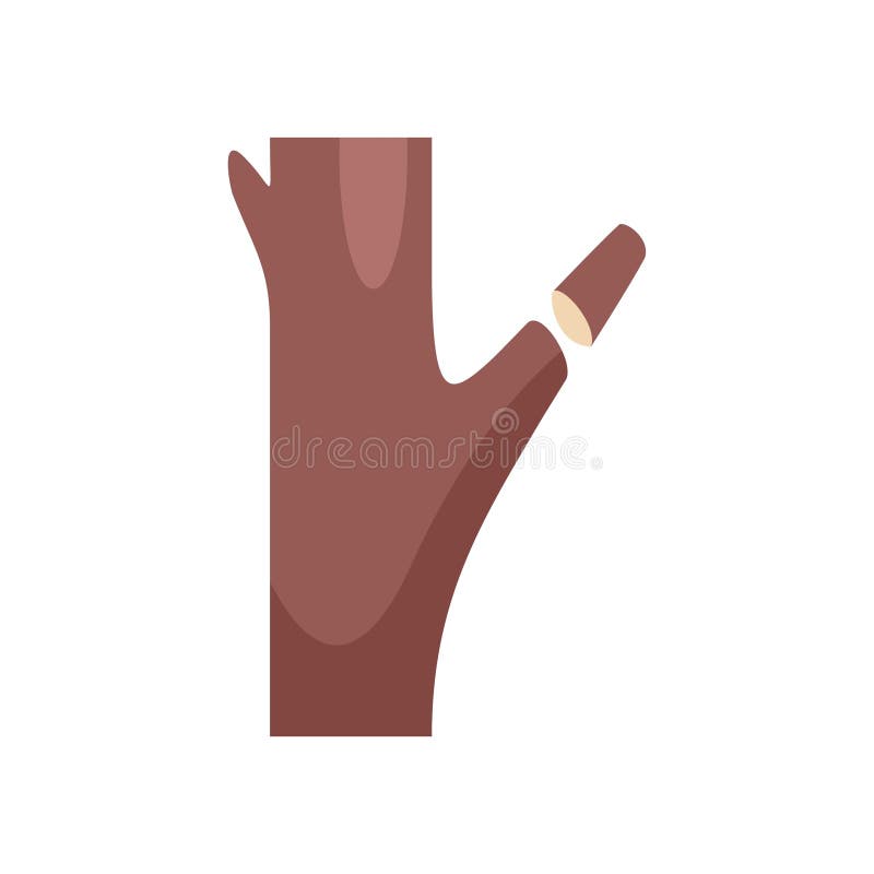 Brown Tree Branch with Cut Branch Growing New Branch Stock Illustration ...