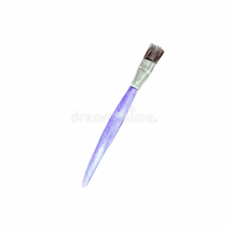 Illustration of Brush for Drawing. Stock Image - Image of detailed ...