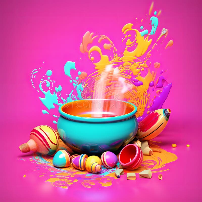 Illustration of Bstract Colorful Happy Holi Background, Generative Ai ...