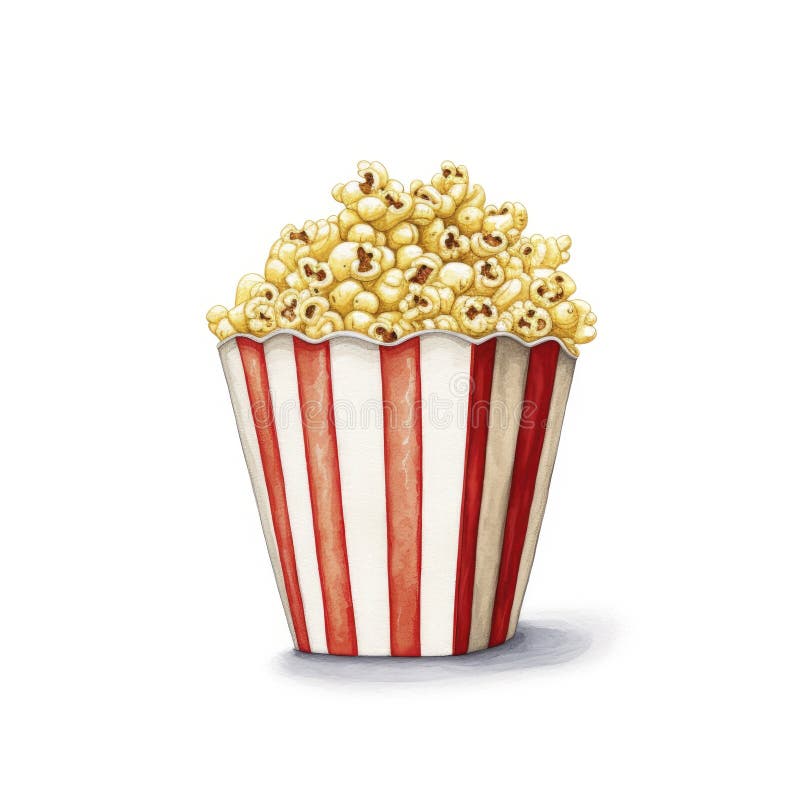 An Illustration of a Bucket of Popcorn Stock Image - Illustration of ...