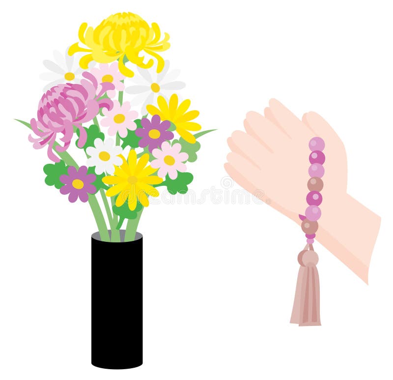 The Offering Flower and Joining Hands of the Buddhism. Stock Vector ...