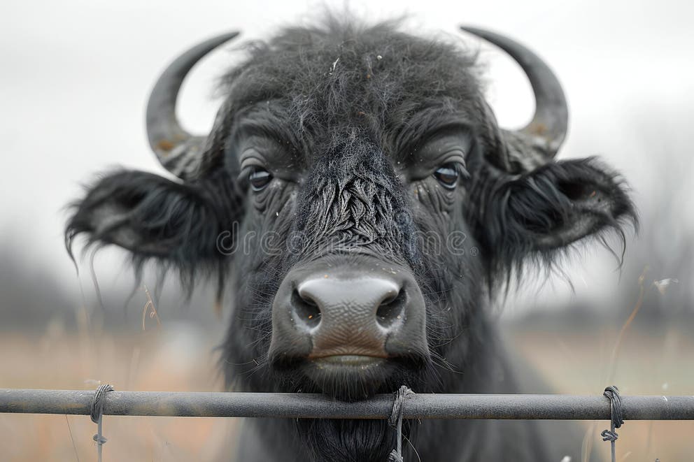 Illustration of Buffalo Looking at the Camera, High Quality, High ...