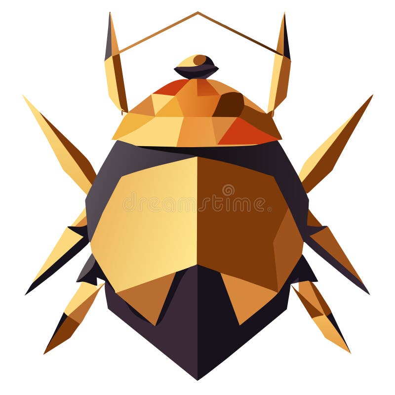 Illustration of a Bug in a Low Poly Style on a White Background ...