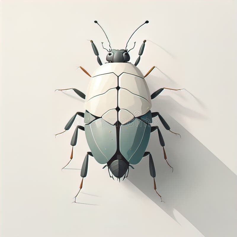 Illustration of a Bug on a White Background with Soft Shadow. Ai ...