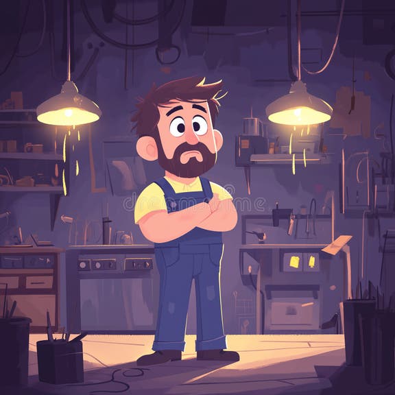 Illustration of the Builder, Funny, Colored, Positive. Construction ...