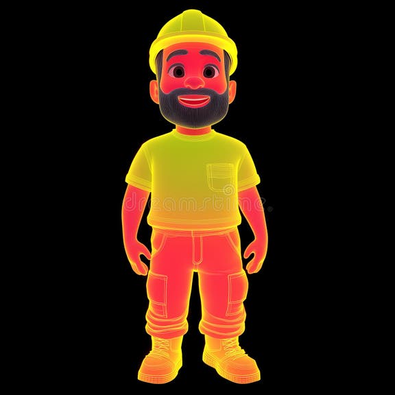 Illustration of the Builder, Funny, Colored, Positive. Construction ...