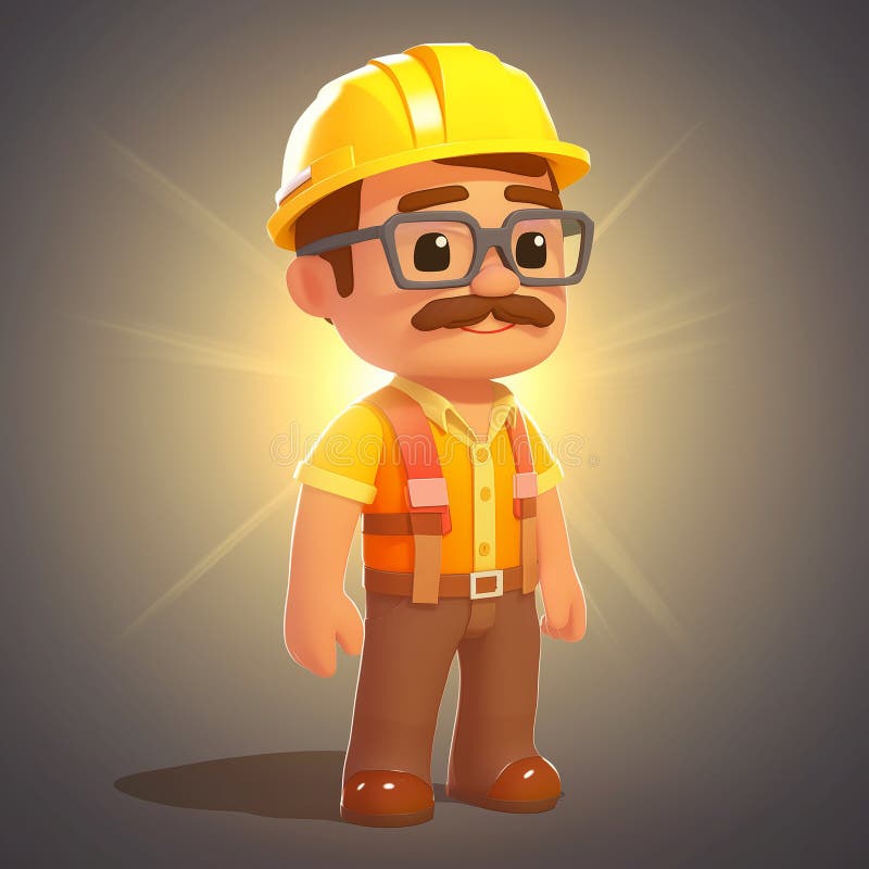 Illustration of the Builder, Funny, Colored, Positive. Construction ...