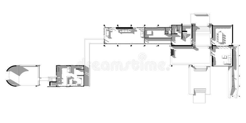 Illustration of Building Design in Wireframe Stock Illustration ...
