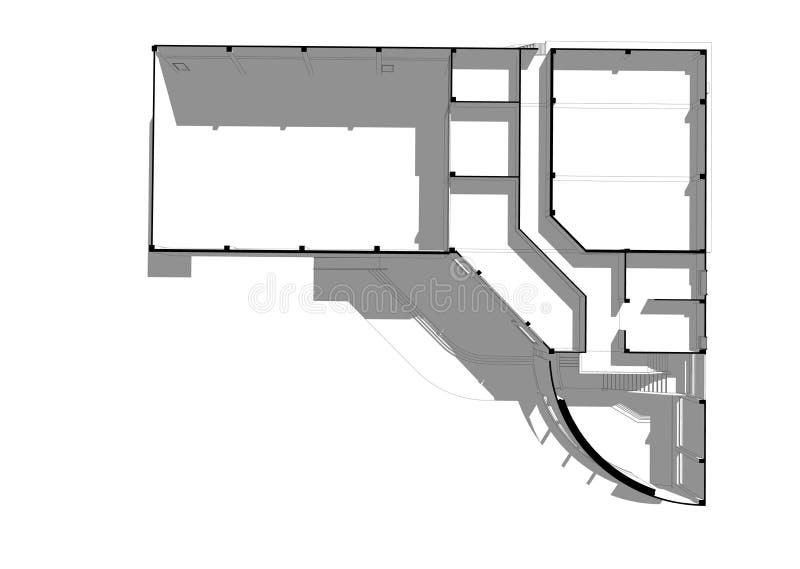 Illustration of Building Design in Wireframe Stock Illustration ...