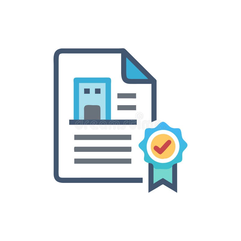 Building Licensing Icon for Regulatory Compliance Stock Image ...