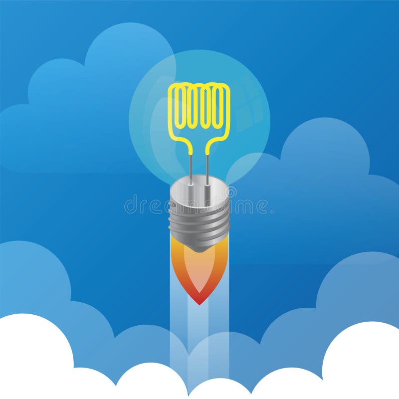 Illustration of Bulb Rocket Stock Vector - Illustration of bulb, light ...