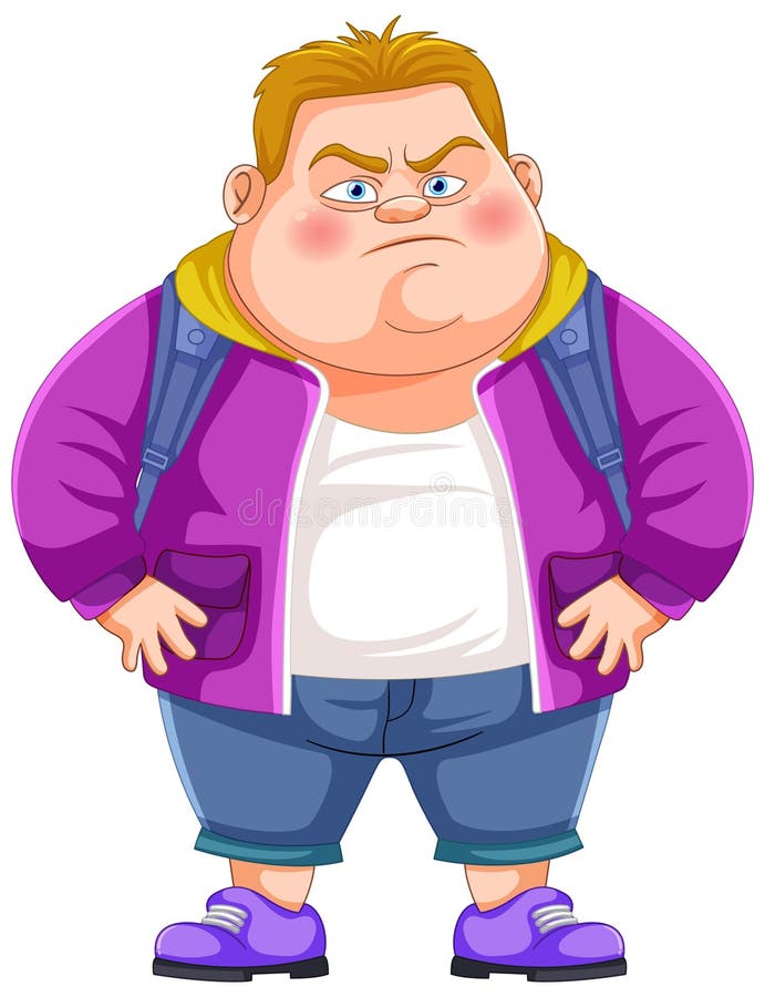 A Bulky Character Standing with Hands on Hips Stock Vector ...