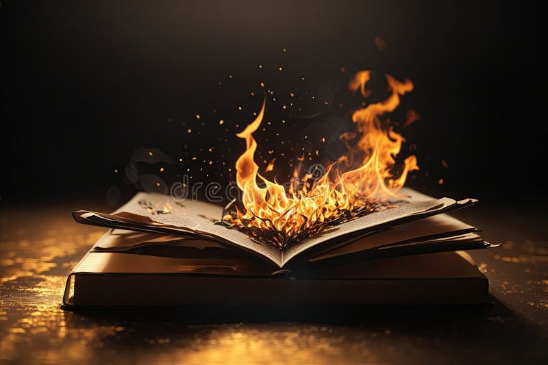 Illustration of a Burning Book. Ai Generative Stock Illustration ...
