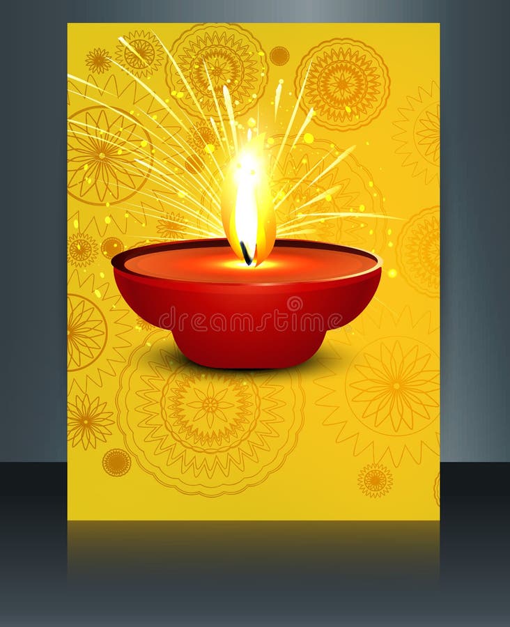 Illustration of Burning Diwali Diya Template Stock Illustration ...