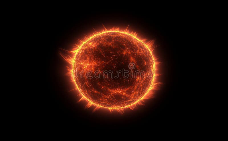 An Illustration of a Burning Star in Deep Space. the Sun Render in 5K ...