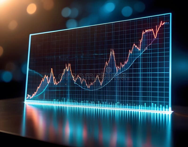 Digital Graphic Projected Onto a Transparent Screen. Stock Illustration ...