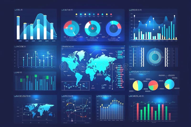 Illustration of Business Data Graph Analysis, Business Concepts Stock ...