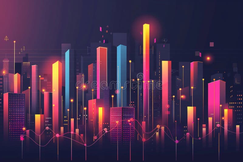 Illustration of Business Data Graph Analysis, Business Concepts Stock ...