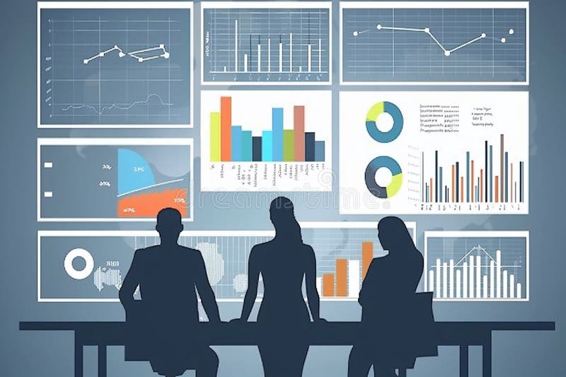 Illustration of Business Data Graph Analysis, Business Concepts Stock ...