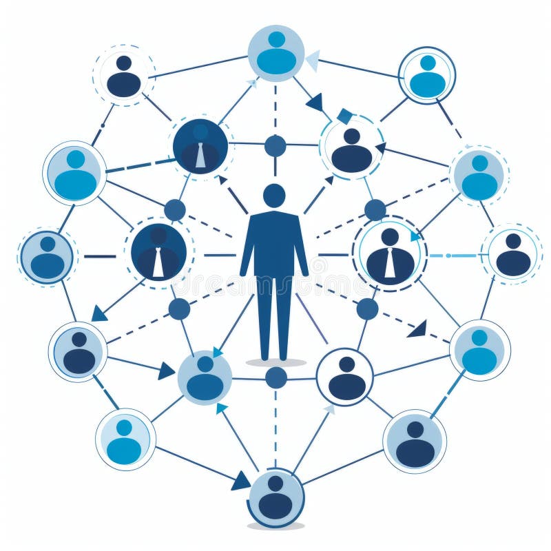 An Illustration of a Business Figure Integrated into a Network System ...