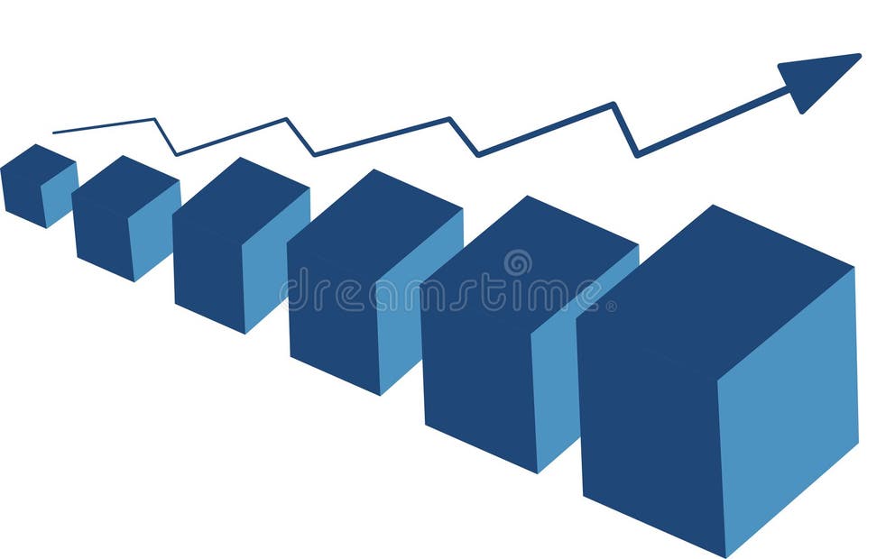 Illustration Business Graph with Arrows. Stock Illustration ...
