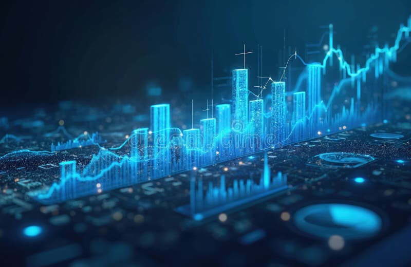 Illustration of Business Graph, Chart Concept. Financial Analysis Data ...