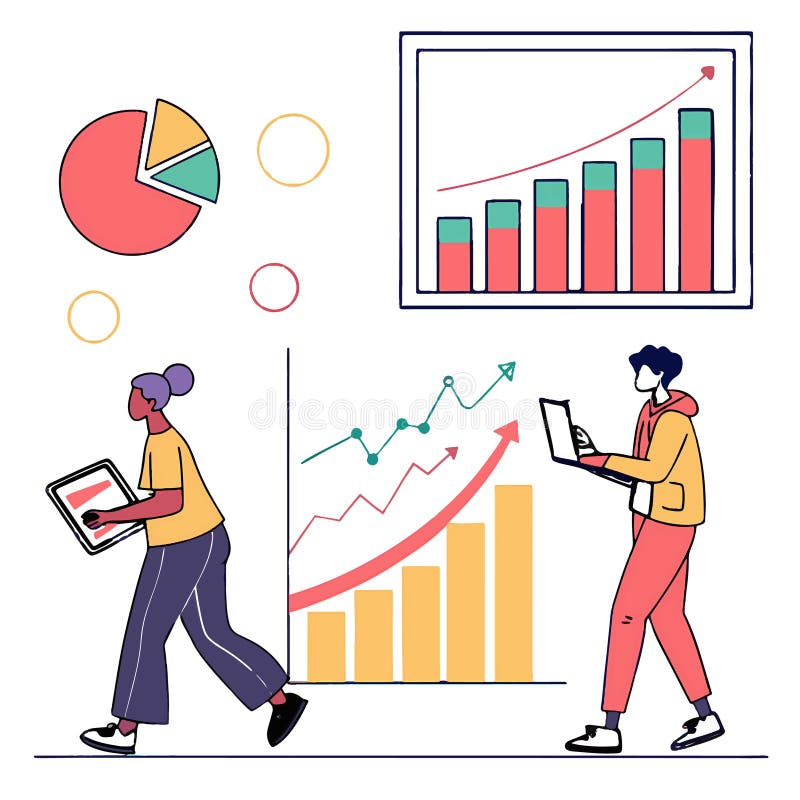 Illustration of Business Growth and Data Analysis Concepts Stock Vector - Illustration of ...