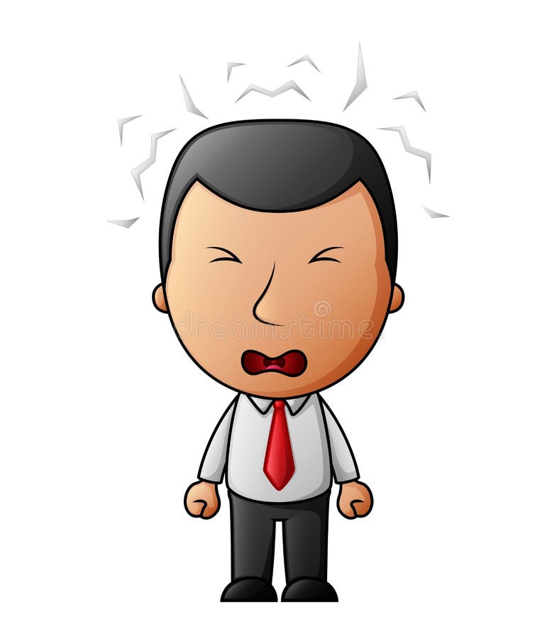 Businessman angry cartoon stock vector. Illustration of necktie - 115703601