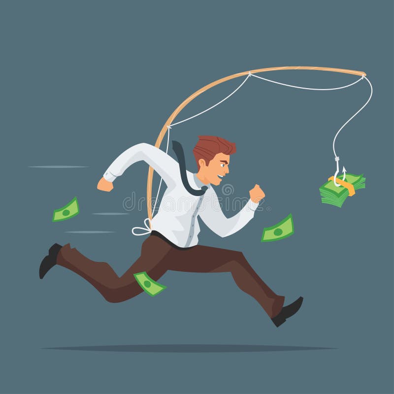 Illustration of Businessman Chasing after Money. Stock Vector ...