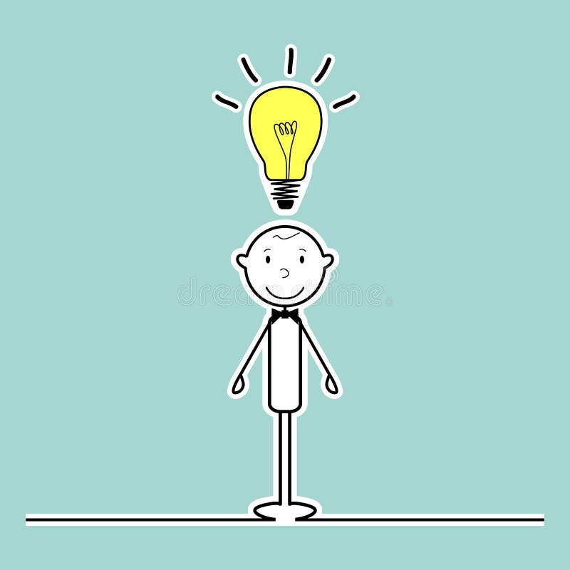 Illustration of a Businessman Getting an Idea - Business Concept Stock ...