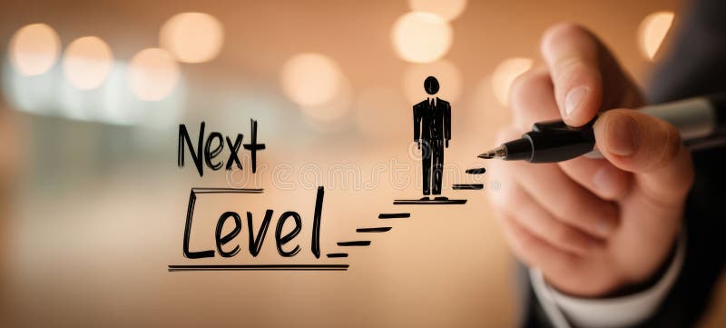 The Illustration of a Businessman Reaching the Next Level of Success ...