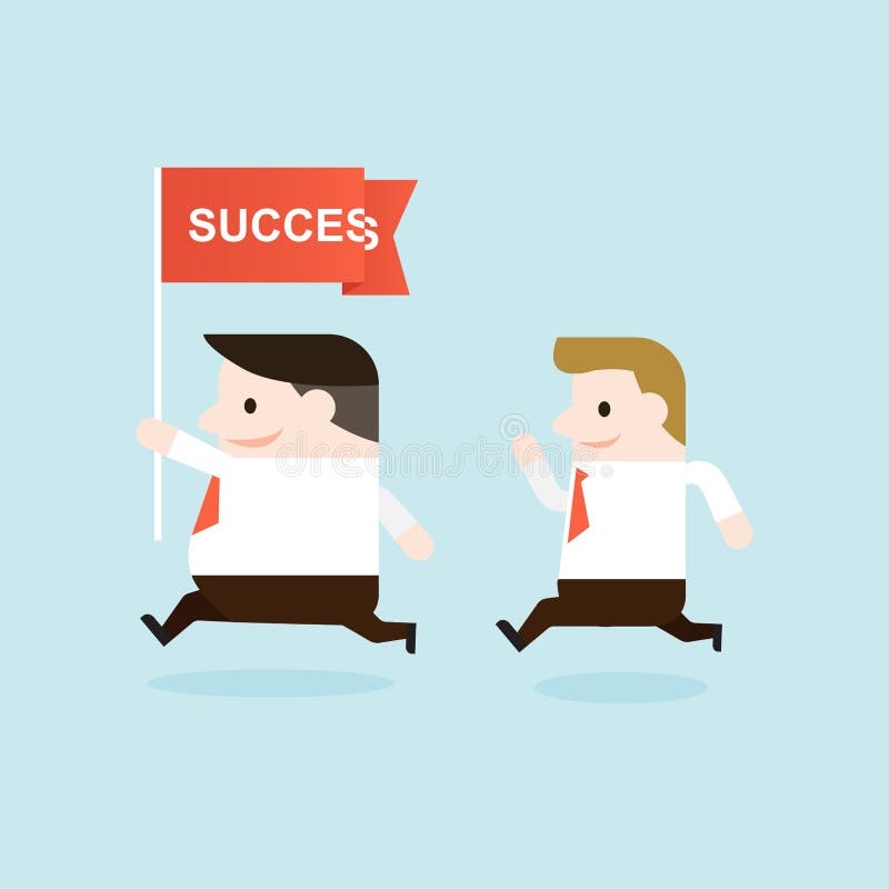 Illustration of Businessman are Running To Success Stock Vector ...