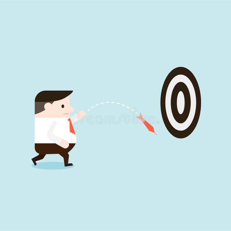 Illustration of Businessman Team Try To Hit a Target Stock Vector ...
