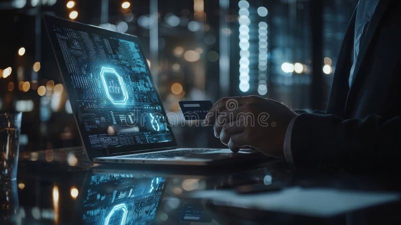 An Illustration of a Businessman Using a Computer To Manage Documents ...