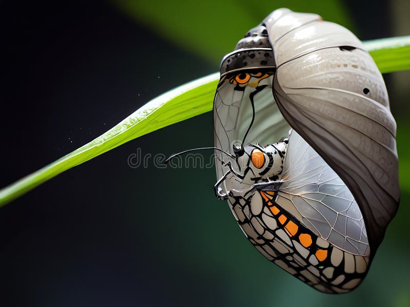 Illustration of a Butterfly First Emerging from Its Cocoon Stock ...